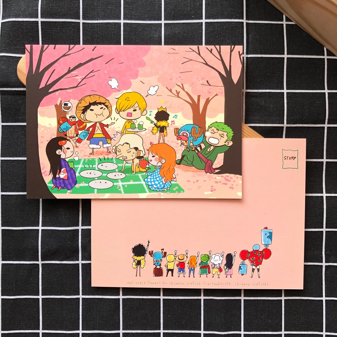 One Piece A5 Postcard - Straw Hat Crew Spring Picnic - Etsy