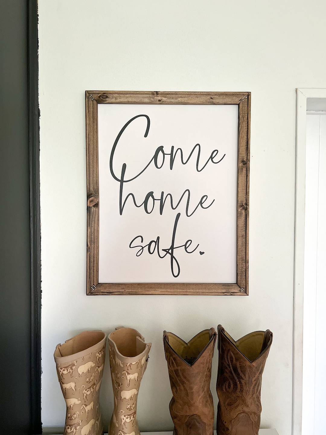 Come Home Safe Framed Canvas Sign - Etsy