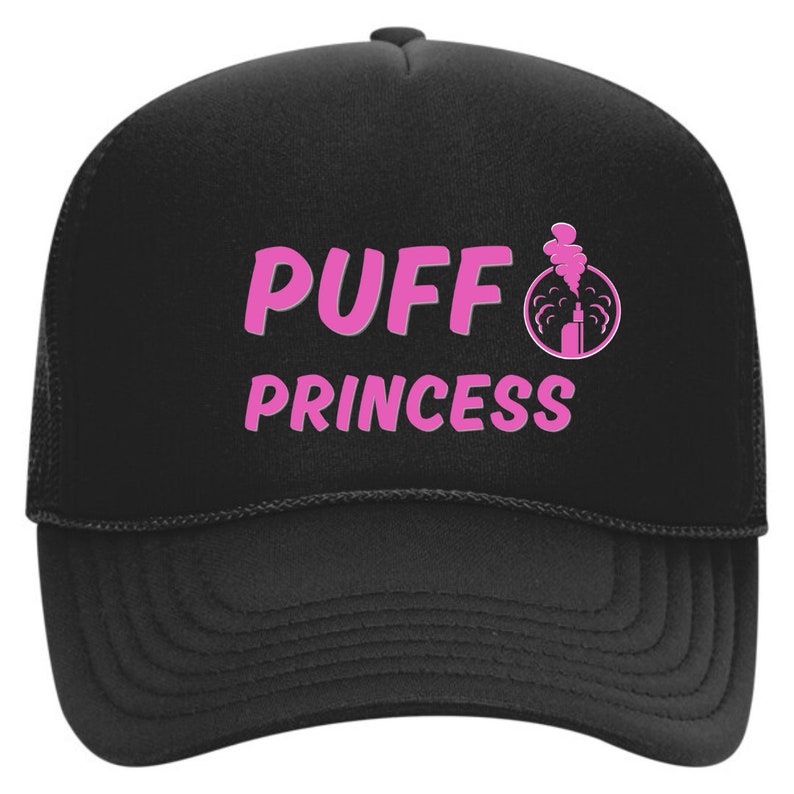 Puff Princess Vaping Black Trucker Snapback Hat - Etsy
