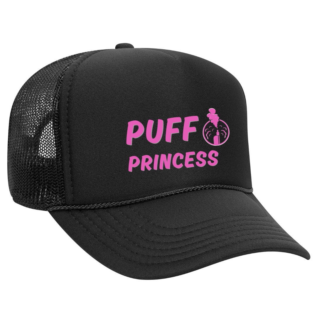 Puff Princess Vaping Black Trucker Snapback Hat - Etsy