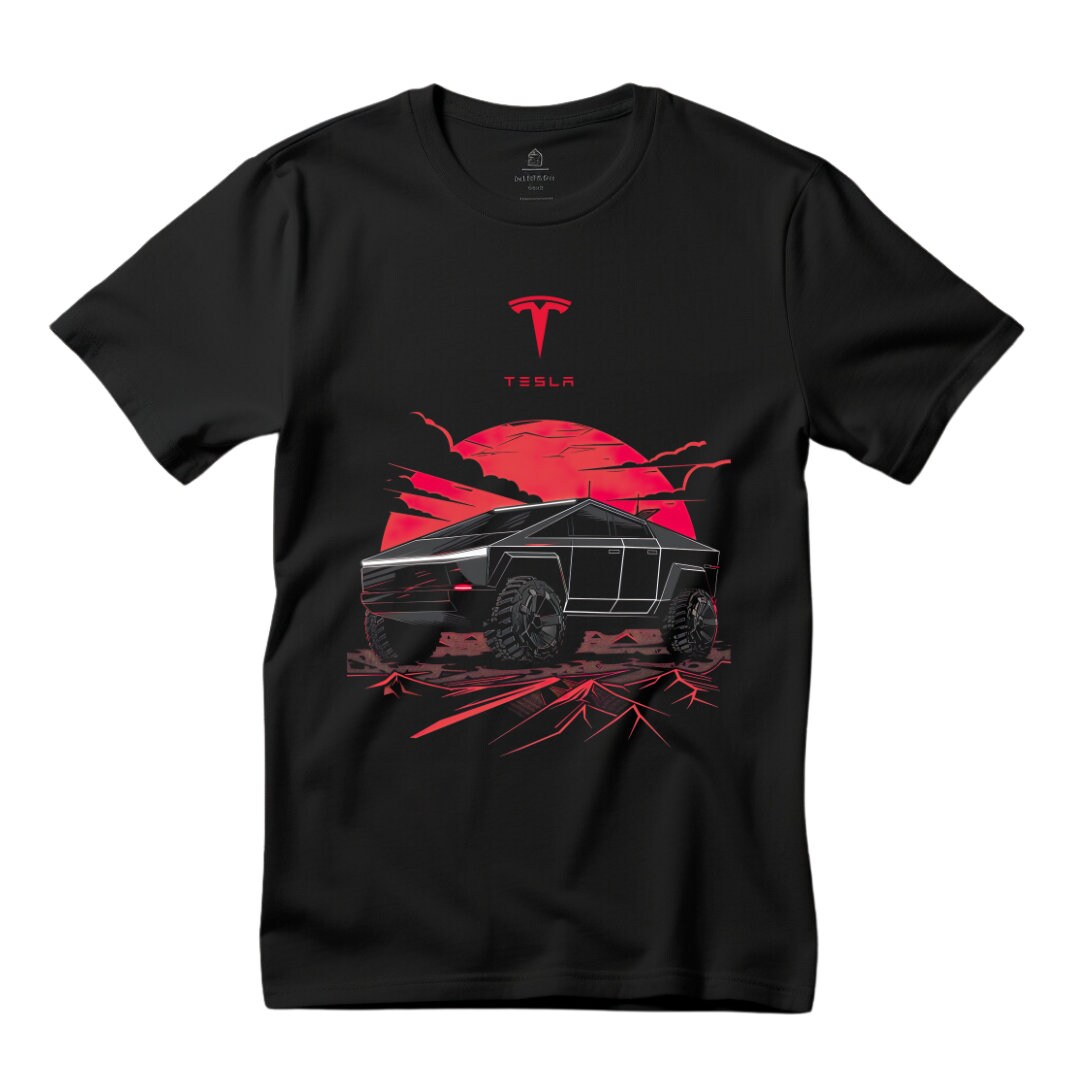 Cybertruck Off-road Adventure Tee Premium Black Shirt With Electric ...