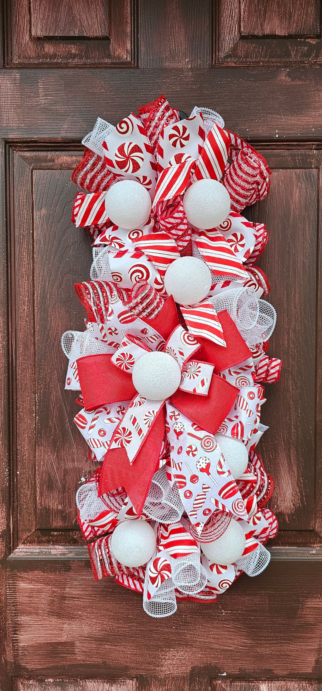 Candy Cane Swag Wreath, Candy Cane Wreath, Candy Cane Wreath, Front ...