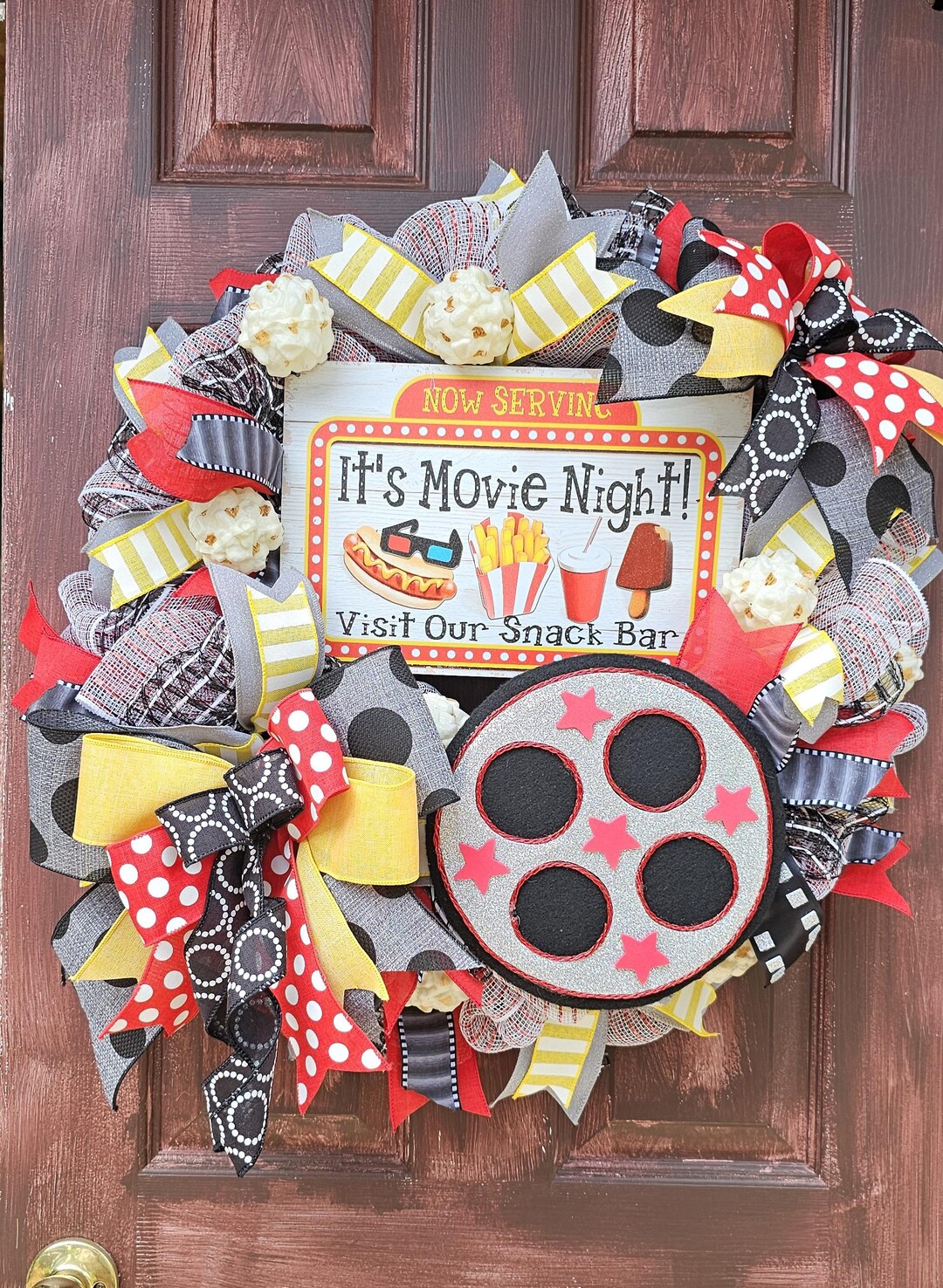 Movie Wreath, Theatre Room Wreath, Movie Decor, Disney Wreath, Disney ...