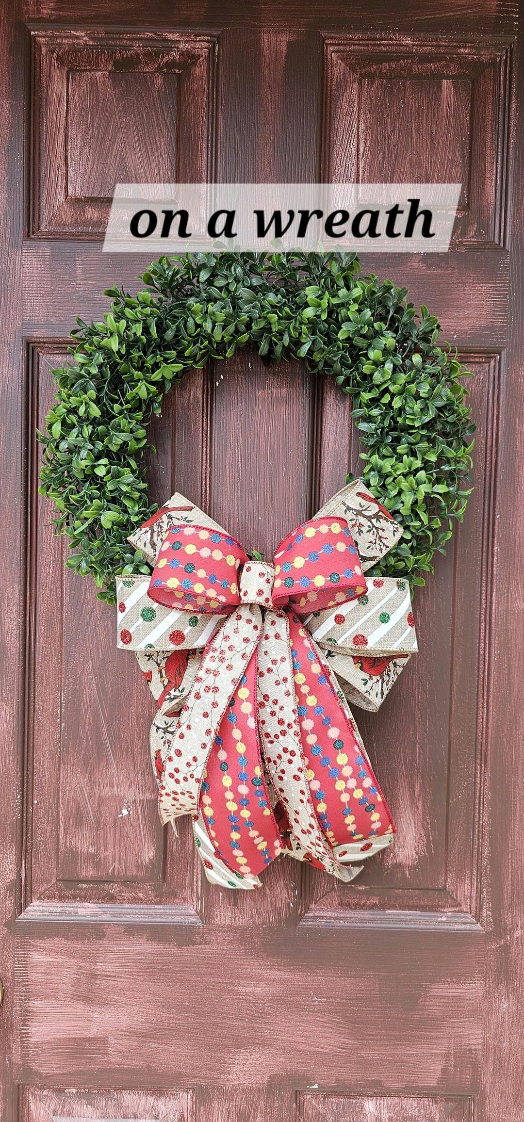 Cardinal Christmas Bow, Christmas Lantern Bow, Christmas Wreath Bow ...