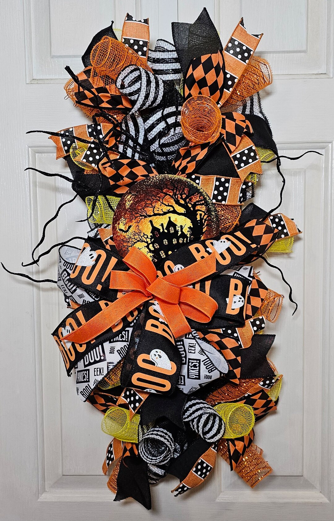Haunted House Swag, Haunted House Door Decor, Halloween Wreath ...
