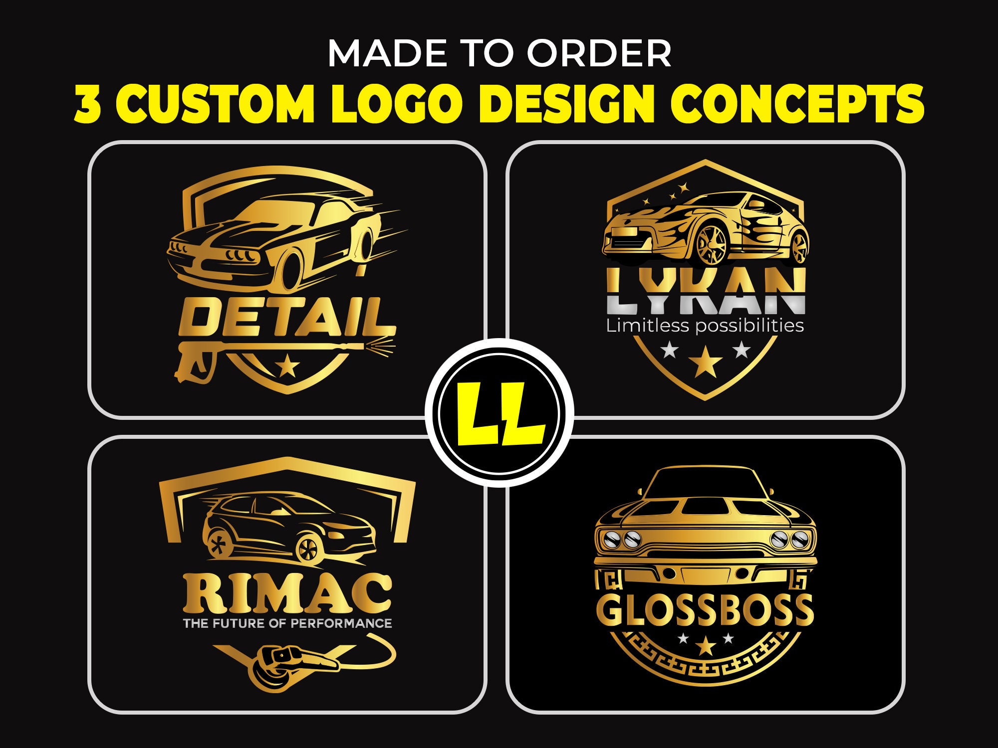 Luxury Car Logo, Custom Car Logo, Pressure Washer Logo, Garage Logo ...