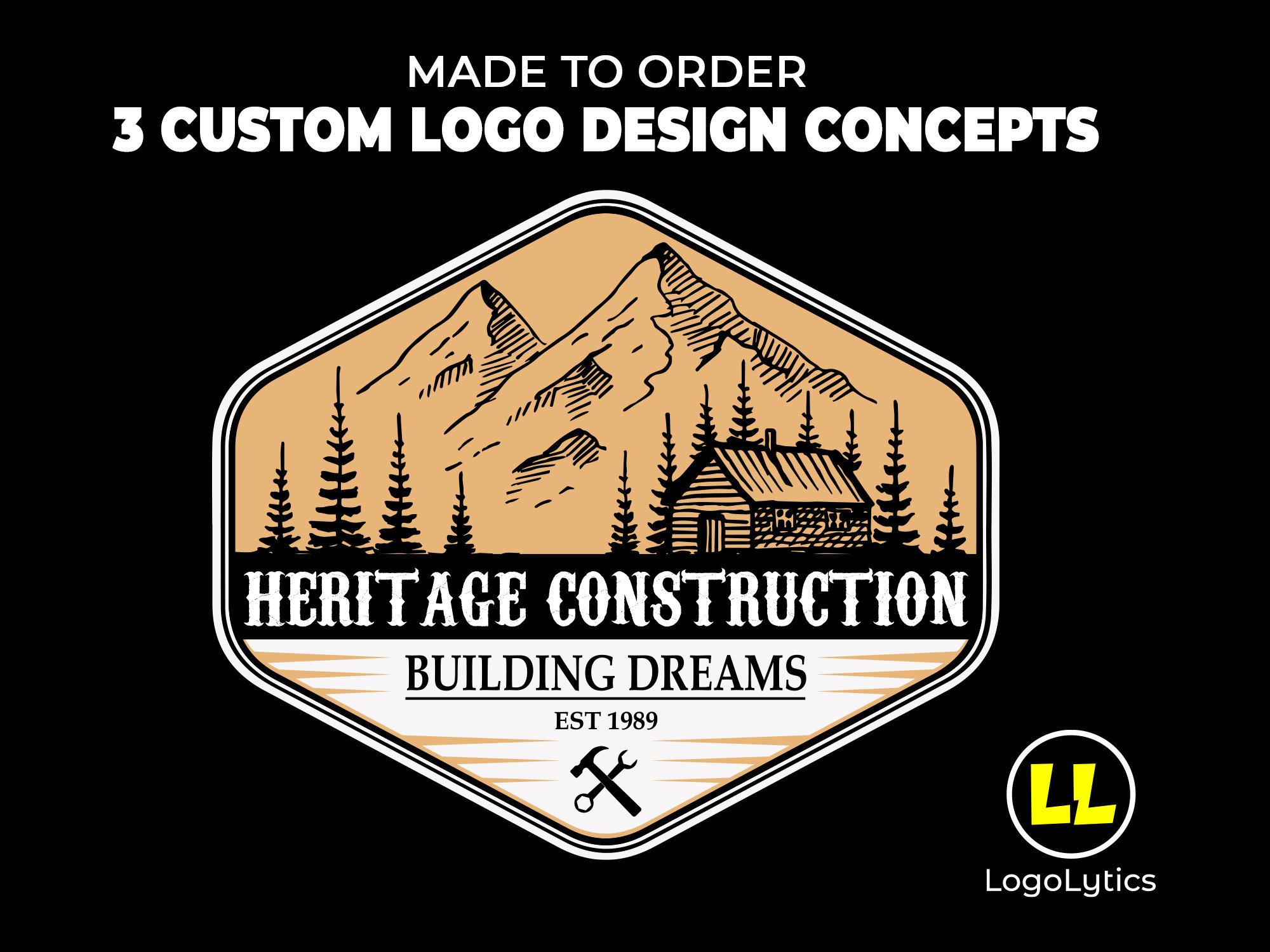 Custom Vintage Logo, Construction Business Logo, Roofing Logo, Vintage ...