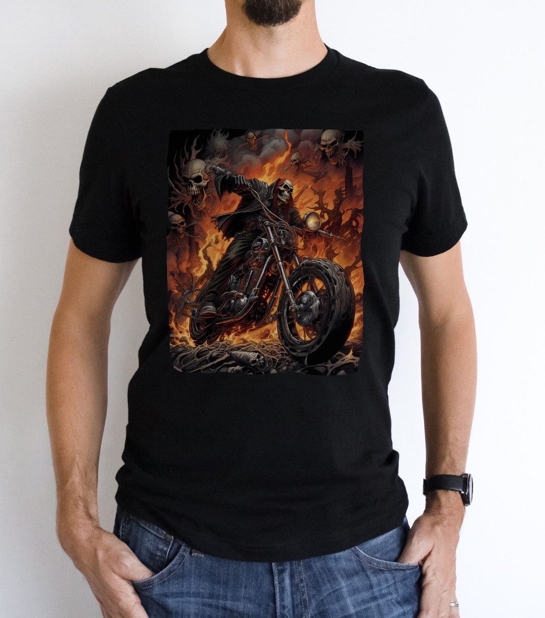 Undead Biker Shirt, Skull Shirt, Motorcycle Shirt, Gifts for Him, Gifts ...