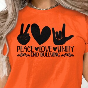 Unity Day Teacher Svg Png, Anti Bullying Svg, Peace Love Unity Svg ...