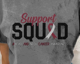 Head and Neck Cancer Awareness Svg Png, Support Squad Head and Neck Png,rainbow Svg, Burgundy ...