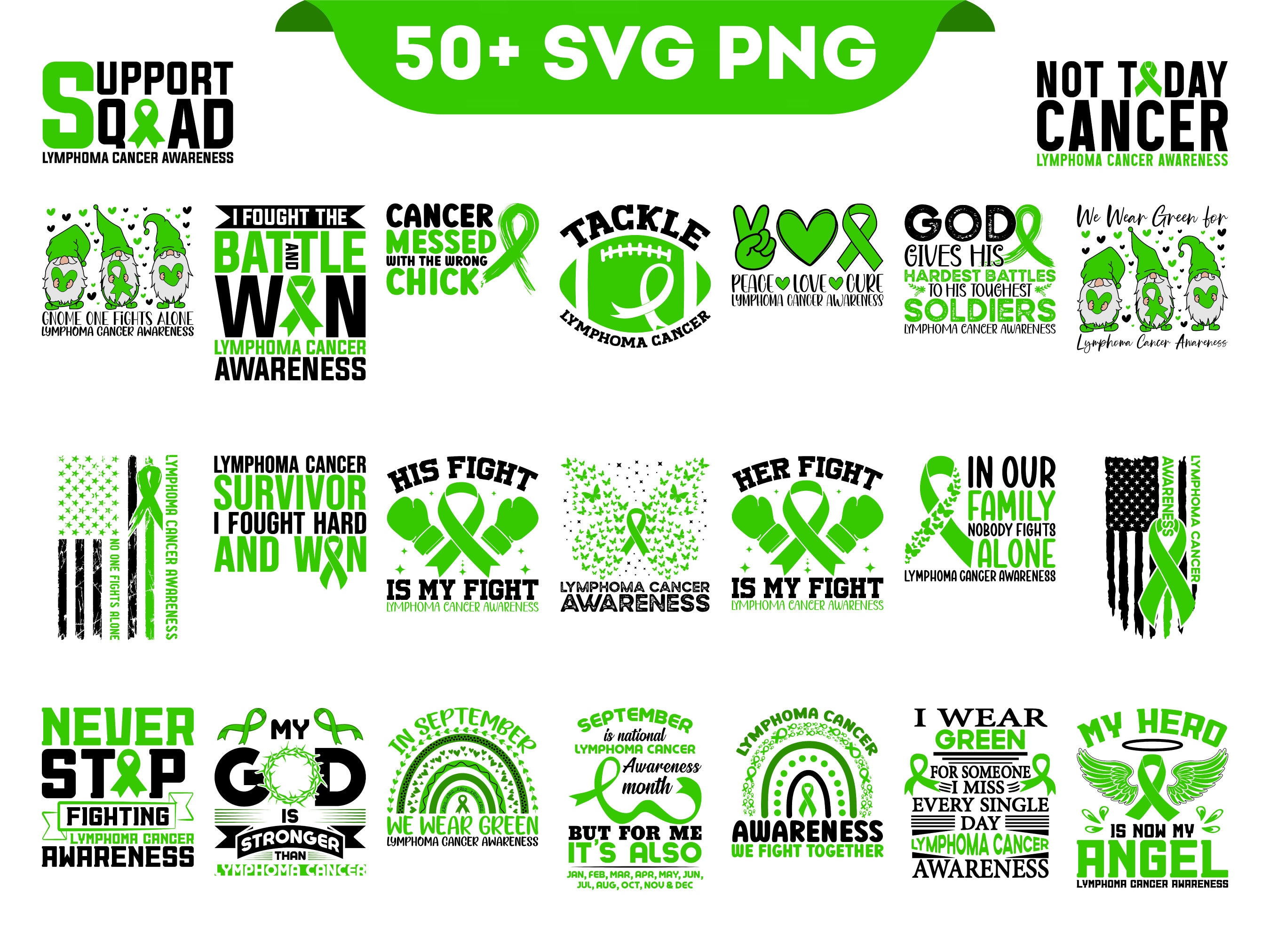 Lymphoma Cancer Awareness Svg Png Bundle, Lymphoma Disease Warrior ...