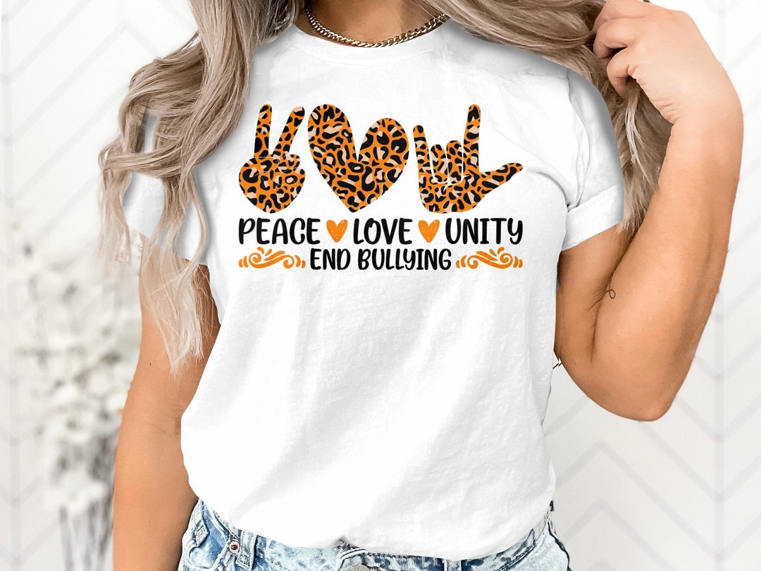 Unity Day Svg Png, Leopard Peace Love Unity Svg Png, Anti Bullying Svg ...