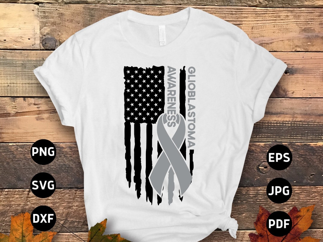 Glioblastoma Awareness Svg Png, Flag Glioblastoma Svg, Gray Ribbon Svg ...