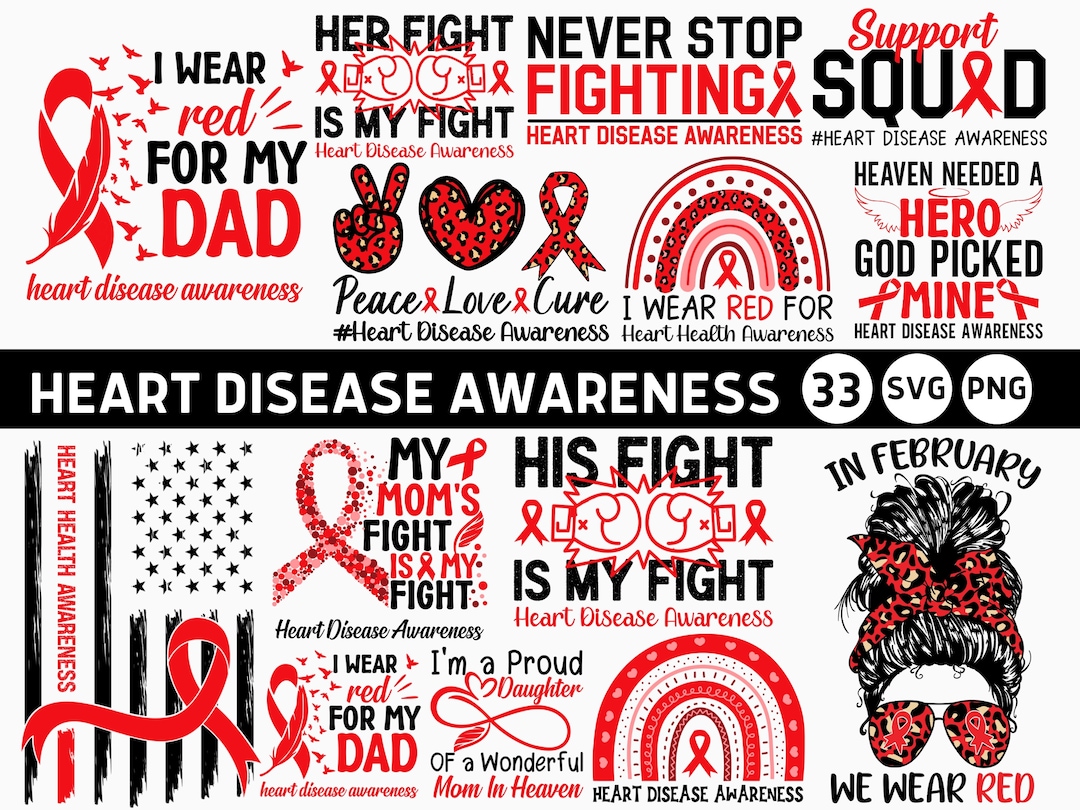Heart Disease SVG PNG Bundle, Heart Health Awareness Svg Png, Heart ...