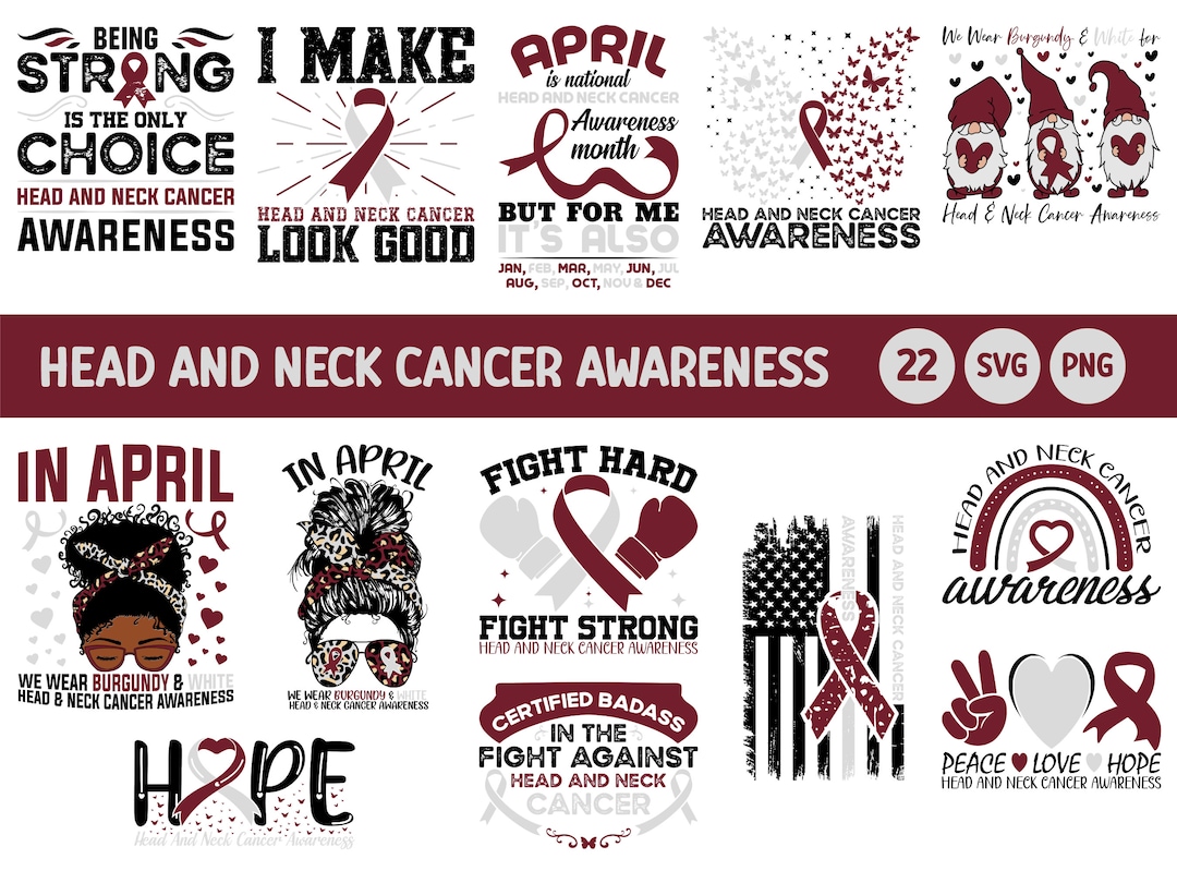 Head and Neck Cancer Awareness Svg Bundle, Head and Neck Cancer ...