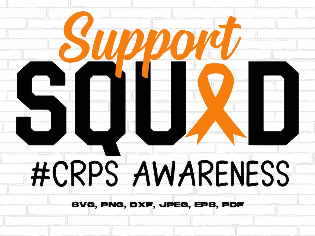 CRPS Awareness Svg Png, Support Squad Svg, Orange Ribbon Svg, Complex ...