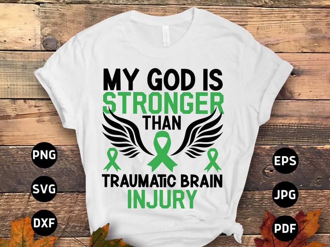 Brain Injury Warrior Svg Png, My God is Stronger Than Traumatic Brain ...