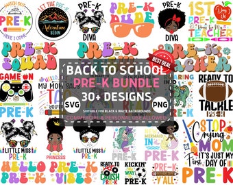 First Day of Pre-k PNG Back to School Sublimation Designs - Etsy