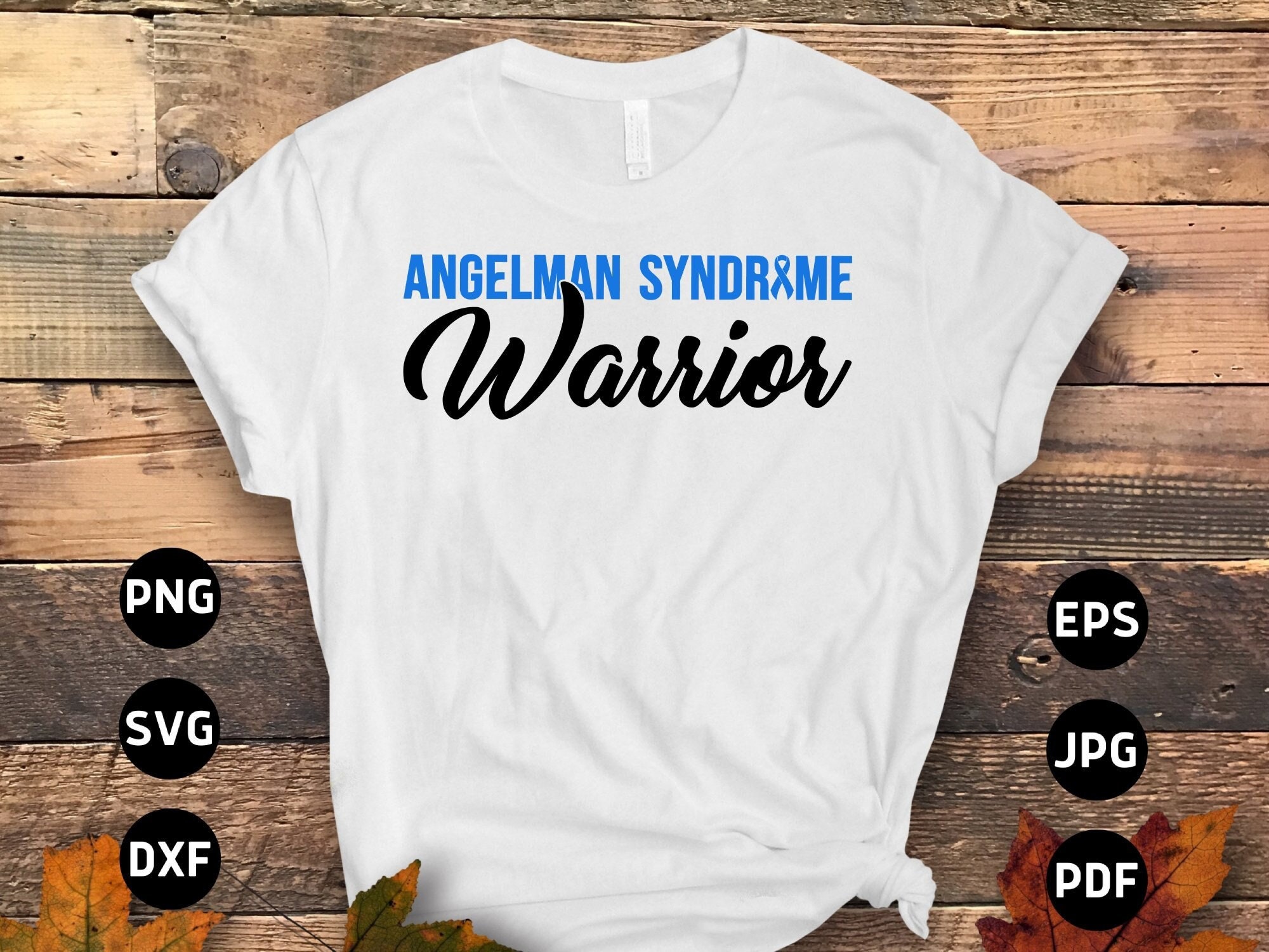 Angelman Syndrome Warrior Svg, Blue Ribbon Design (digital Cut Files ...