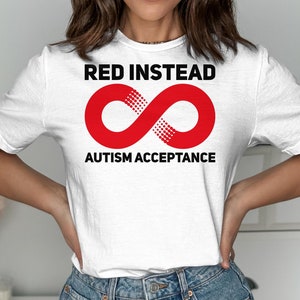 Red Instead Autism Acceptance Svg Png, Red Autism Acceptance Awareness ...