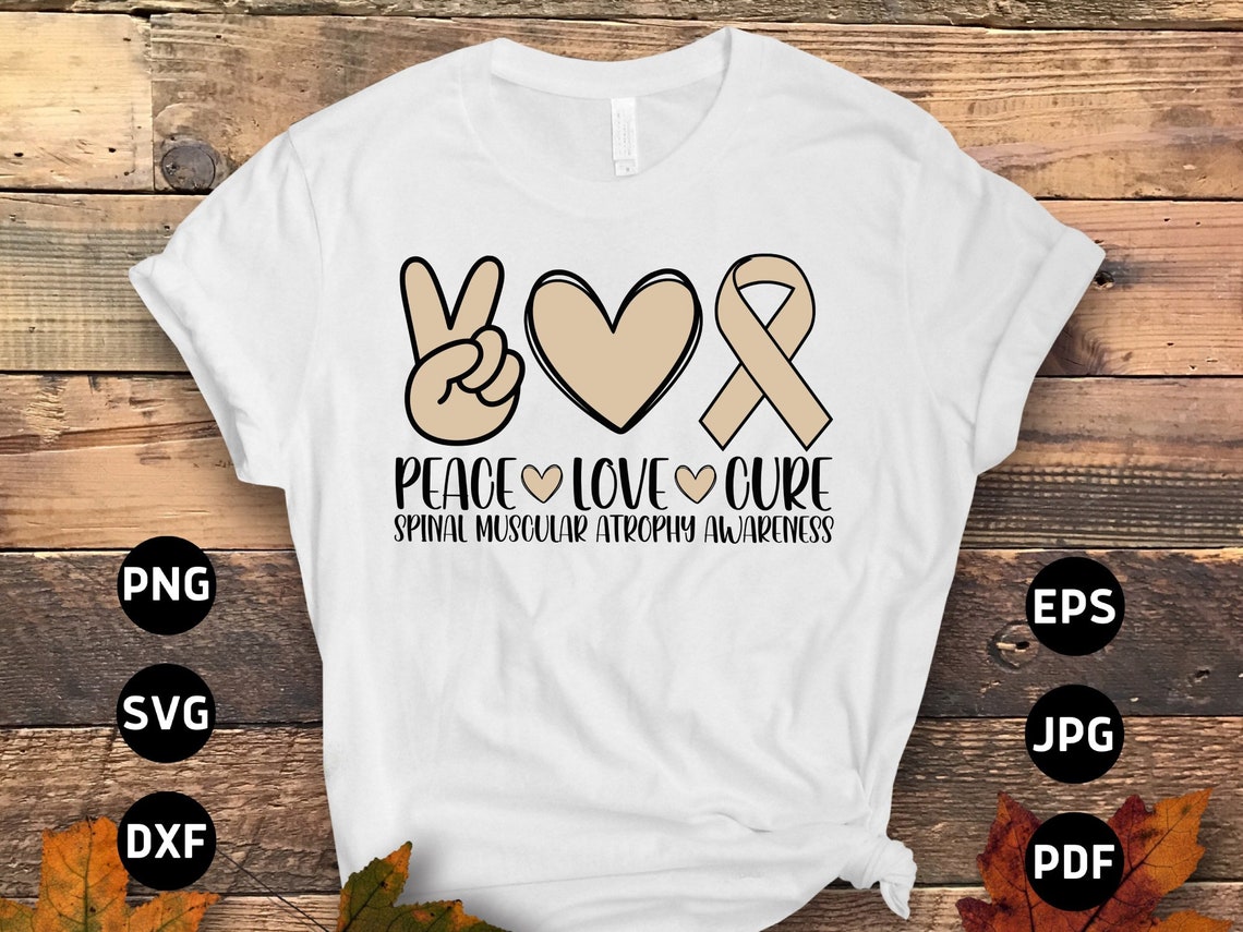 Spinal Muscular Atrophy Svg Png, Peace Love Cure Svg, Bionic Spine Svg ...