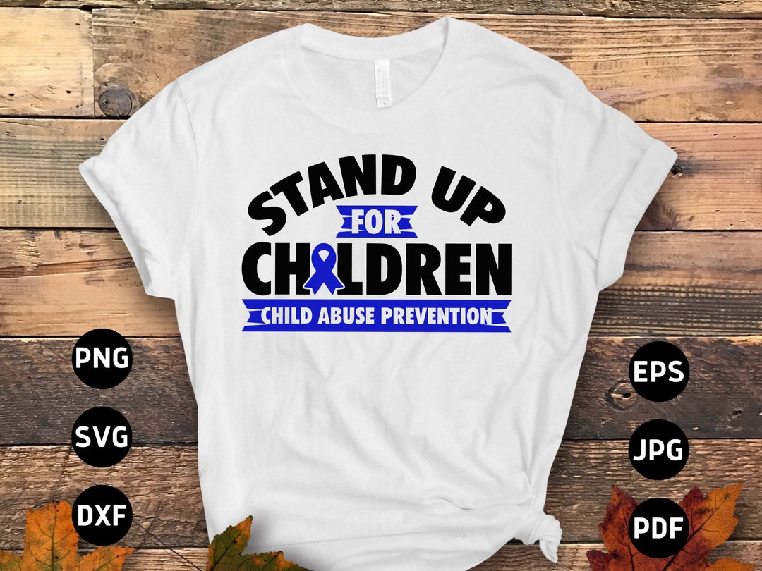 Child Abuse Awareness Svg Png, Stand up for Children Svg, Blue Ribbon ...