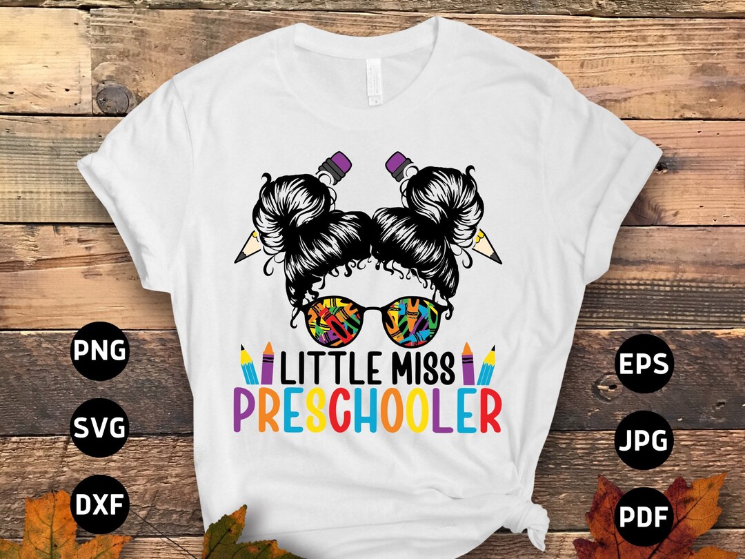 Little Miss Preschooler Girl Svg Png, Preschool Girl Svg Back to School ...