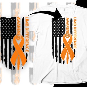 Limb Loss Awareness Svg Png, Limb Difference Flag Svg, Orange Ribbon ...