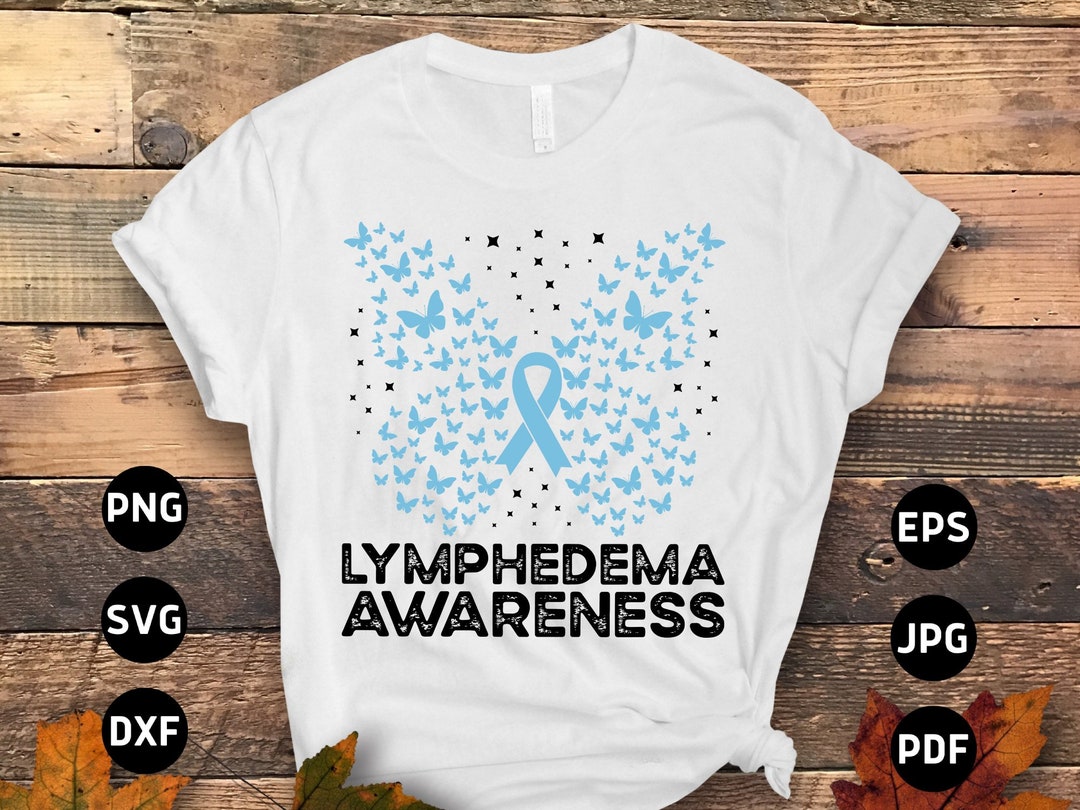 Lymphedema Awareness Svg Png, Lymphedema Butterfly Svg, Light Blue ...