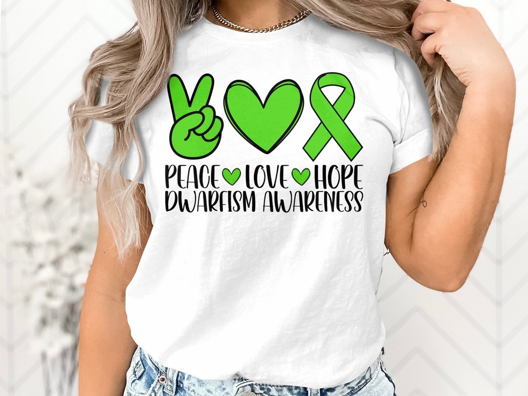 Dwarfism Awareness Svg Png, Peace Love Hope Svg, Green Ribbon Svg ...