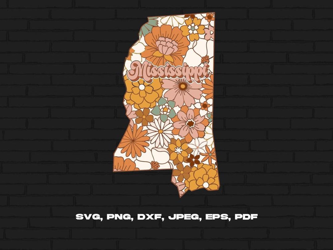 Mississippi State Svg Png, Mississippi Map Svg, Retro Mississippi ...