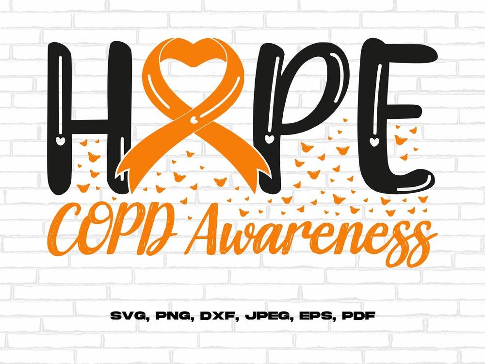 COPD Awareness Hope Svg Png, Orange Ribbon Svg, COPD Awareness Svg ...