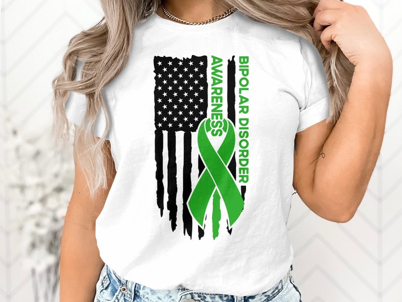 Bipolar Disorder Awareness Svg Png, Flag Bipolar Disorder Svg, Green ...
