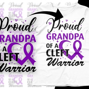 Cleft Craniofacial Awareness Svg Png, Proud Grandpa of a Cleft Warrior ...