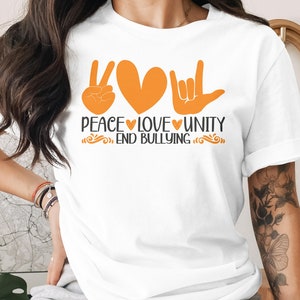 Unity Day Teacher Svg Png, Anti Bullying Svg, Peace Love Unity Svg ...