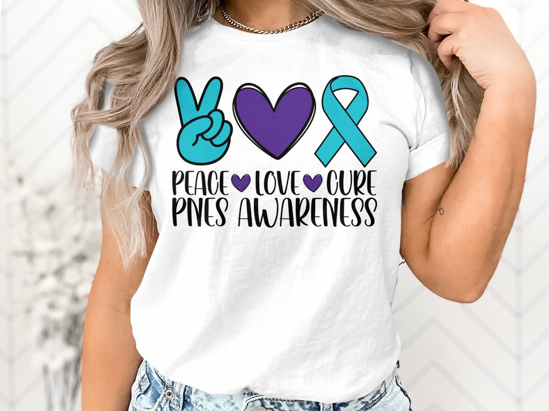 PNES Awareness Svg Png, Peace Love Cure Svg, Psychogenic Nonepileptic ...