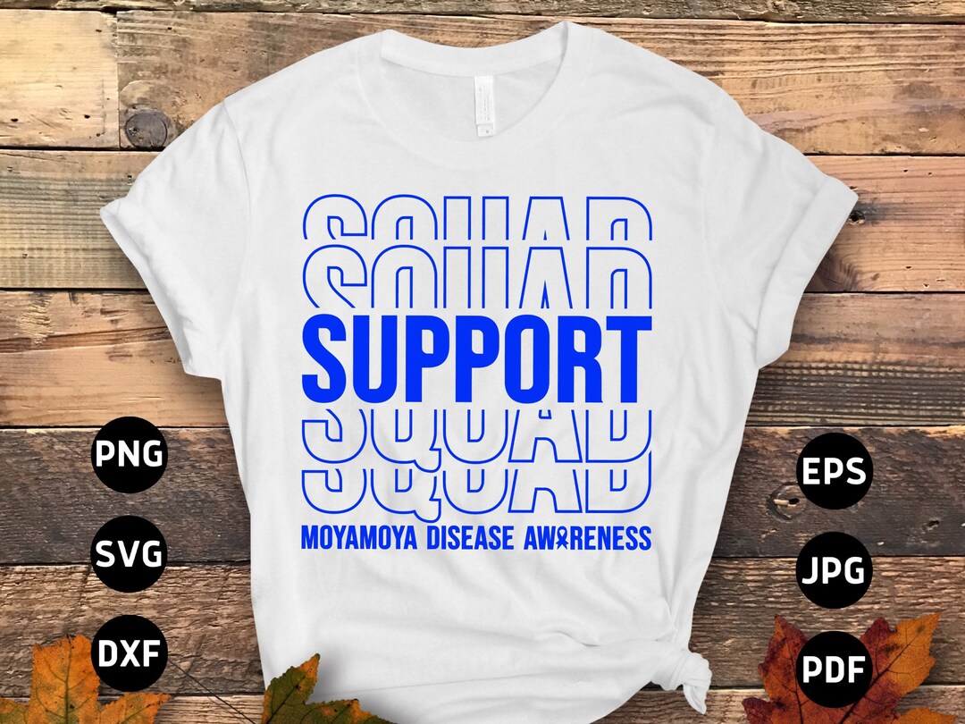 Moyamoya Disease Awareness Svg Png, Support Squad Svg, Blue Ribbon Svg ...