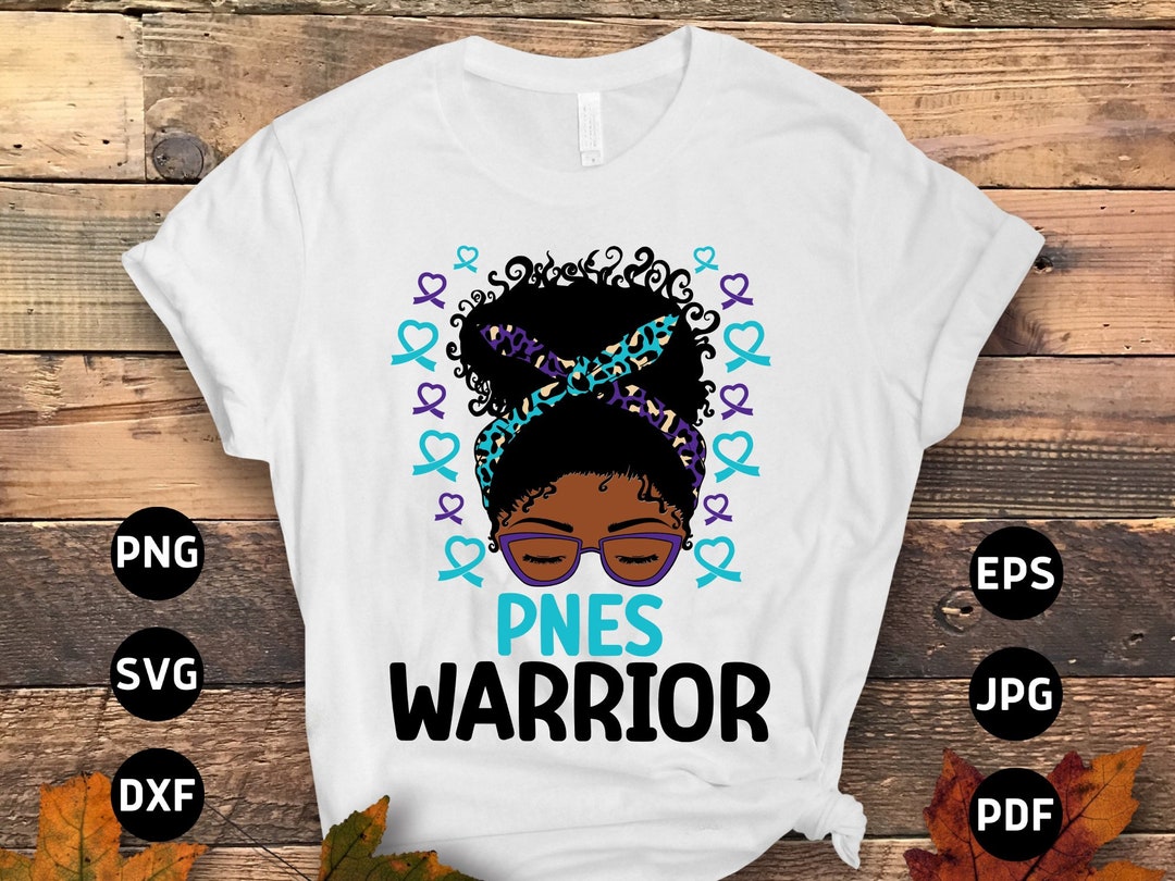 PNES Awareness Svg Png, Afro Messy Bun PNES Warrior Svg, Psychogenic ...