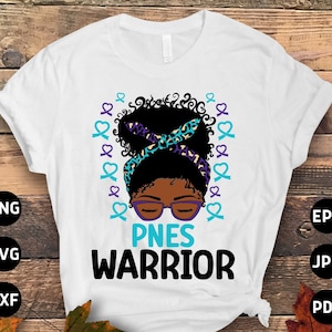 PNES Awareness Svg Png, Afro Messy Bun PNES Warrior Svg, Psychogenic ...