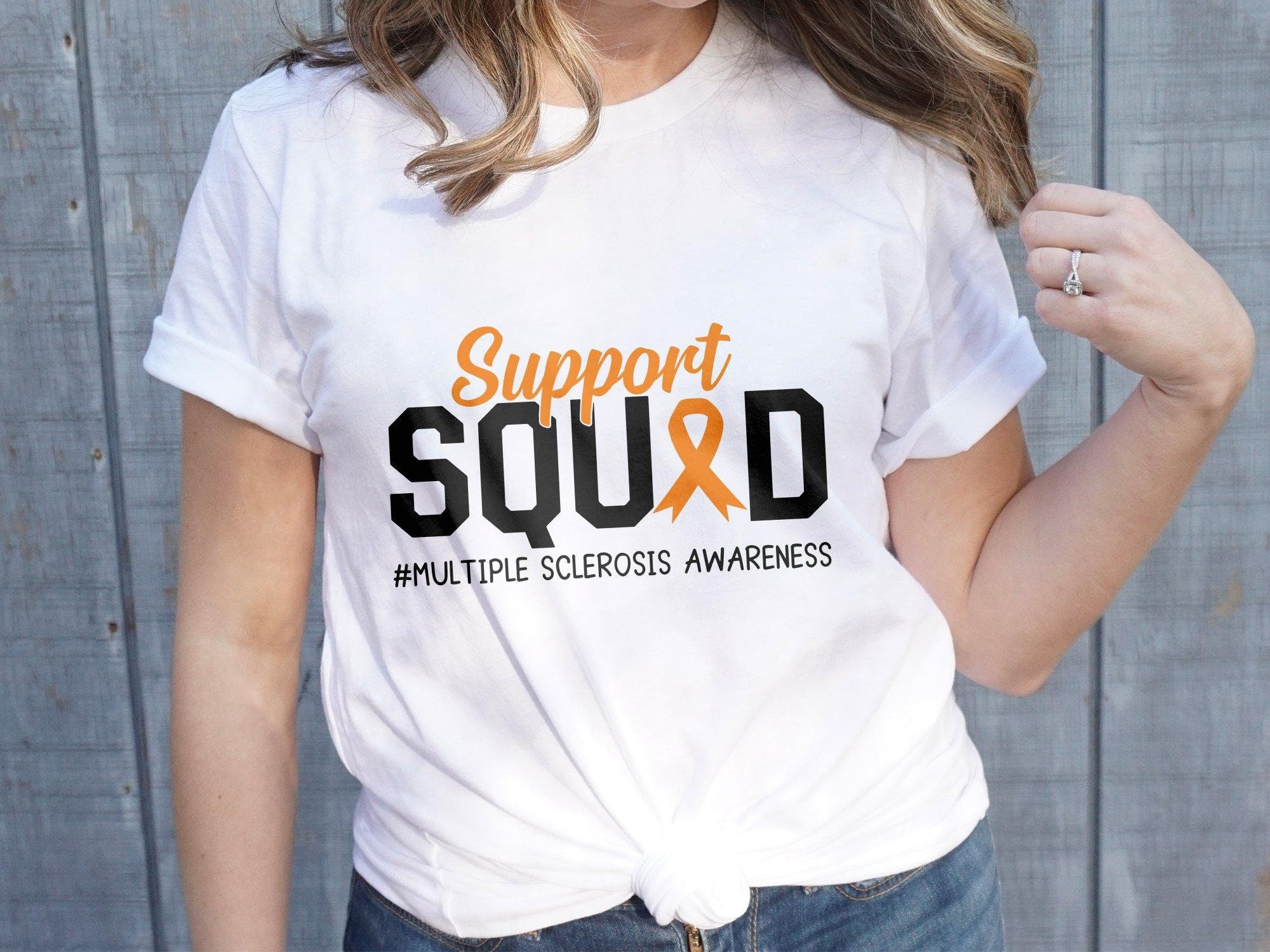 Multiple Sclerosis Awareness Svg Png, Support Squad Svg, Orange Ribbon ...
