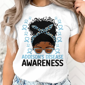 Addison's Disease Awareness Svg Png, Afro Messy Bun Addison's Disease ...
