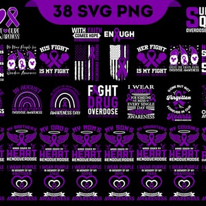 Overdose Awareness Svg Png Bundle Addiction Recovery - Etsy