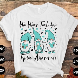 FPIES Awareness Svg Png, We Wear Teal for Fpies Gnome Svg, Food Allergy ...