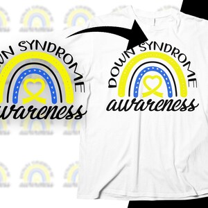 Down Syndrome Awareness Svg Png, Down Syndrome Rainbow Svg, Blue Yellow ...