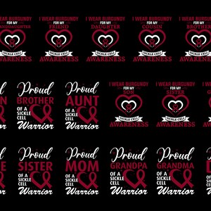 Sickle Cell Awareness Svg Png Bundle, Anemia Awareness Svg, Burgundy ...