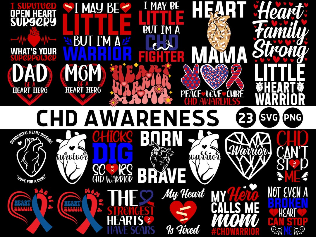 CHD Congenital Heart Defect Awareness Svg Png Bundle - Etsy