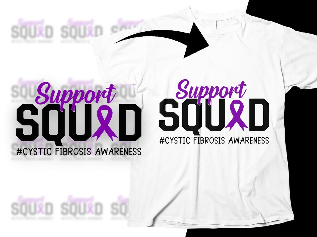 Cystic Fibrosis Awareness Svg Png, Support Squad Svg, Purple Ribbon Svg ...