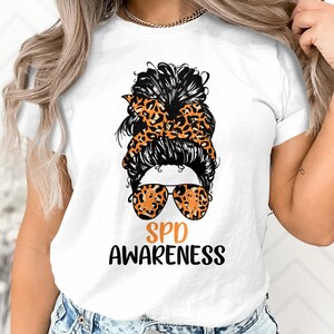 Sensory Processing Disorder Awareness Svg Png, Messy Bun SPD Awareness ...