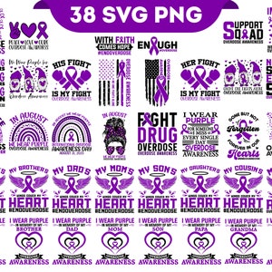 Overdose Awareness Svg Png Bundle Addiction Recovery - Etsy