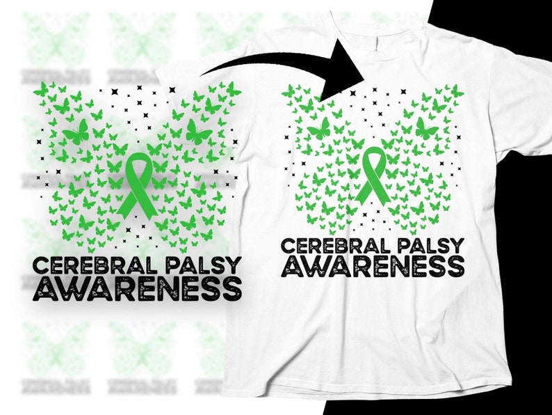 Cerebral Palsy Awareness Svg Png, Cerebral Palsy Butterfly Svg, Green ...